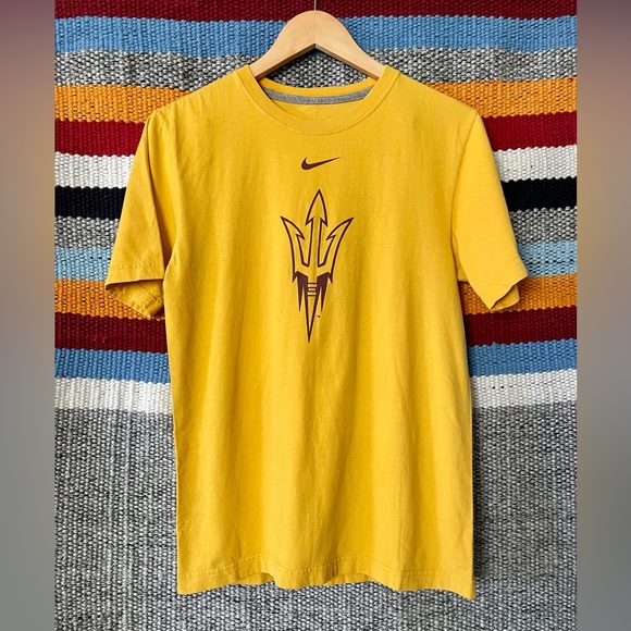 Nike | Tops | Nike Asu Golden Yellow Sun Devil Tshirt | Poshmark